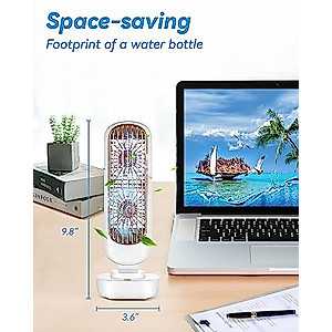 Tower Fan For Bedroom Living Room Home Office Table Battery Operated Rechargeable Small Desk Fans