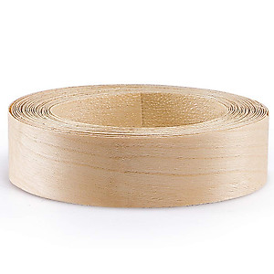 Skelang Birch Wood Veneer 1-1/2” x 26’, Wood Edge Tape with Adhesive, Flexible Wood Edgebanding Strip for Shelving, Cabinetry, Furniture