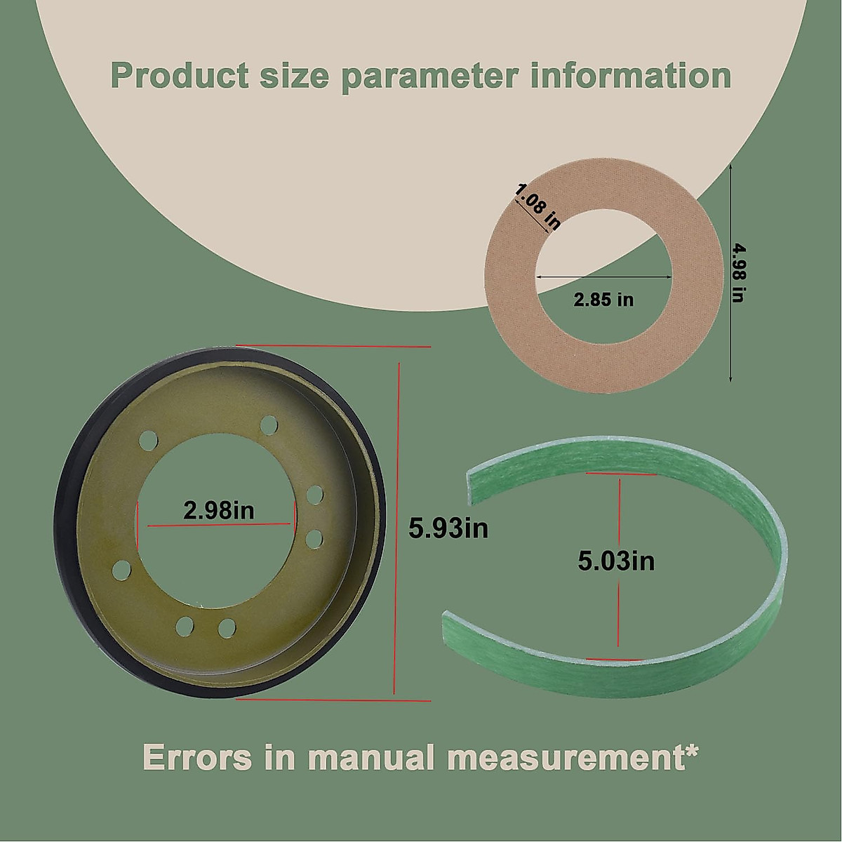 EZYPAK 5-3103 Drive Disc with Liner Compatible with Sn-apper 7600135YP 5-7337 5-7423 7053103 76-014 7600135 Lawn Mowers