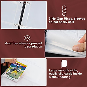 Trading Card Binder 9 Pocket, FOME Portable Card Binder Trading Card Holder with 900 Cards and 50 Removable Sleeves, Binder Photo Album Suitable for Yugioh MTG TCG Game Cards, Sports Cards