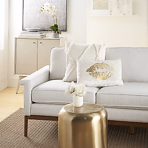 Mina Victory Luminescence Throw Pillow, 12" x 18", Gold