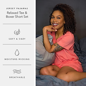 Fishers Finery Organic Cotton & Rayon Ladies Pajamas Summer Pajamas (Trq, XL) Turquoise