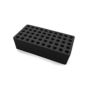 Polar Whale Test Tube Organizer Black Foam Storage Rack Stand Transport Holds 50 Tubes Fits up to 13mm Diameter Tubes