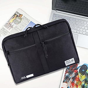 Rough Enough 13 14 Inch Laptop Sleeve Case Bag with Zipper Accessory Pocket for Notebook Computer Black Cordura