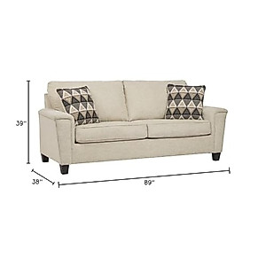 Signature Design by Ashley Abinger Chenille Contemporary Queen Sofa Sleeper with 2 Accent Pillows, Dark Gray