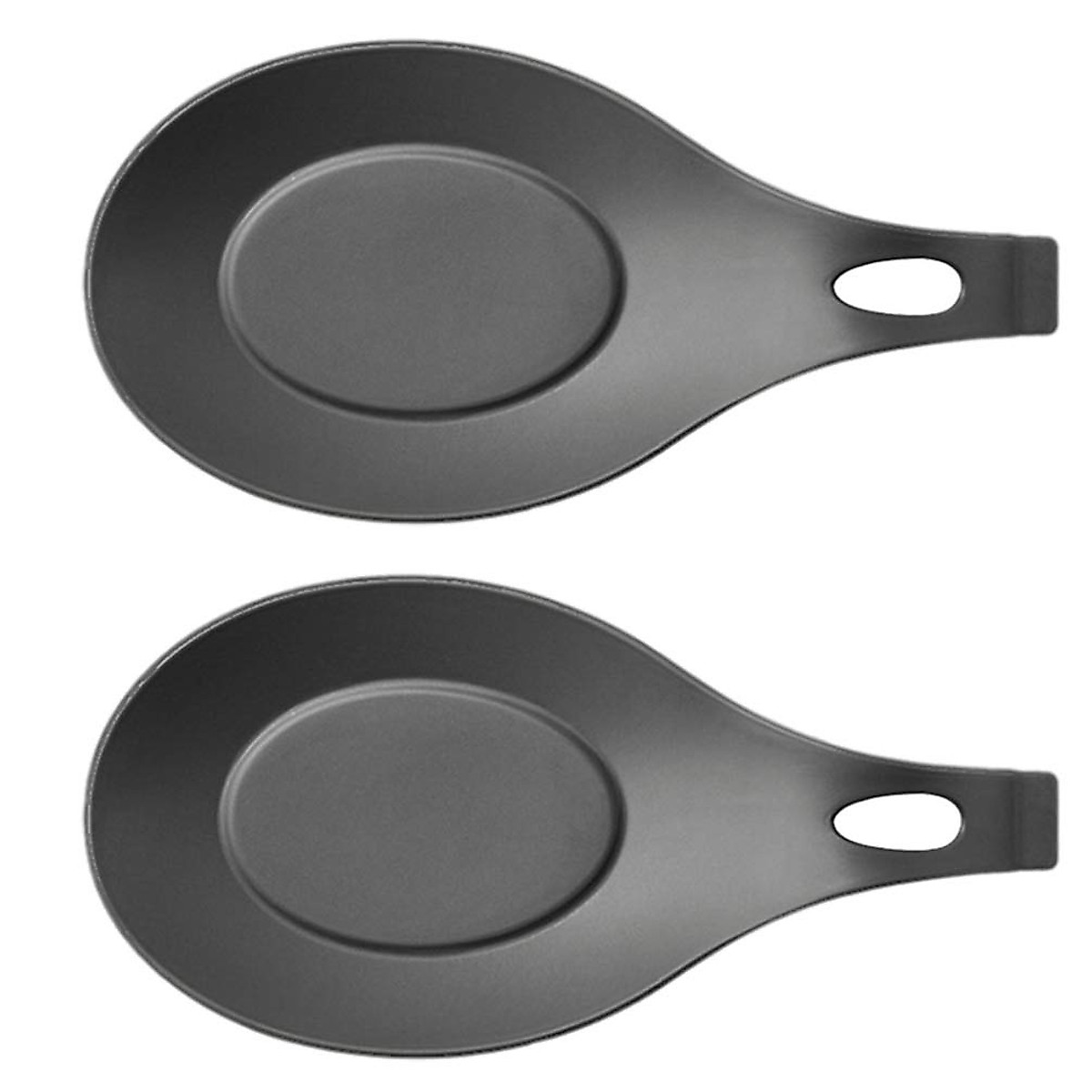 Cabilock 2pcs Silicone Spoon Mat Cooking Spoon Holder Metal Spoon Rest Soup Ladle Holder Large Spatula Holder Cutlery Rest Chopstick Silicon Utensils Tablespoon Silica Gel Food Grade