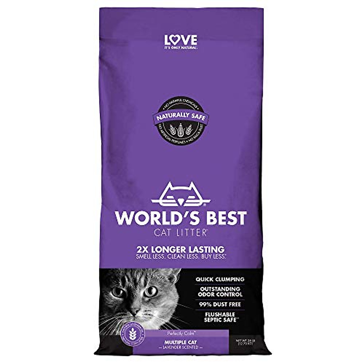 World's Best Cat Litter, Scented Clumping Litter Formula for Multiple Cats, 28-Pounds