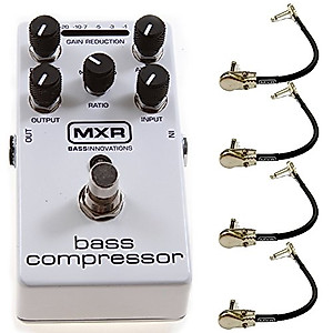MXR M87 Bass Compressor Effects Pedal with True Bypass BUNDLED WITH 4 Pack of Hosa CFS-106 6-Inch Guitar Patch Cables