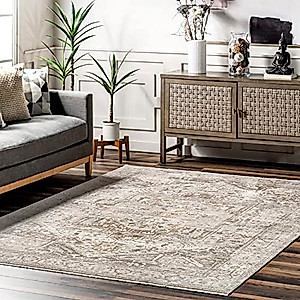 nuLOOM Harriet Vintage Medallion Fringe Accent Rug, 2' x 3', Silver