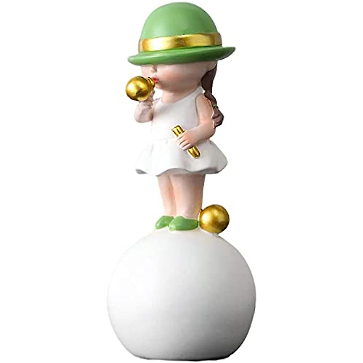 Desktop Figurine Resin Statue Cartoon Sculpture Abstract Crafts Art Ornament Desk Table Statue for Home Bedroom Living Room Garden Office - Girl, Green