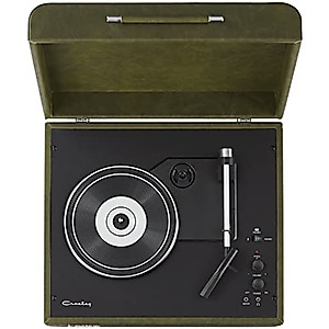 Crosley CR6255A-FG Mercury Vintage 3-Speed Bluetooth in/Out Turntable with Built-in Speakers, Forest Green