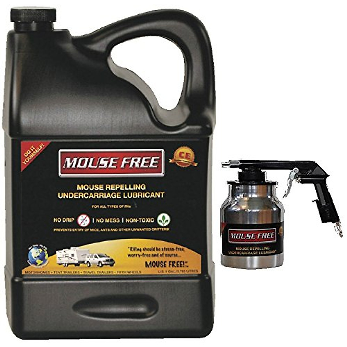 Mouse Free 1 Gallon RV Mouse Repelling Undercarriage Lubricant with Spray Gun