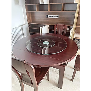 50cm/20in Lazy Susan For Dining Table, 8mm Tempered Glass Lazy Susan Turntable Round Transparent Rotating Tray, 80cm/30in Glass Swivel Tray Tabletop Organizer, Silent & Smooth Spin