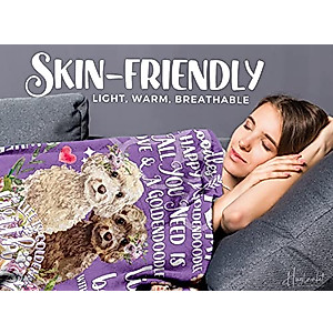 Huglanket Goldendoodle Gifts, Goldendoodle Blanket for Goldendoodle Mom, Cute & Unique Goldendoodle Design, Throw Blanket Gifts for Dog Lovers, Family, Friends, Flannel Plush Blankets - 50"x 65"