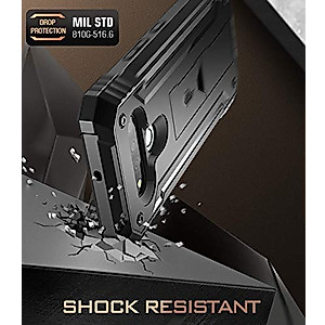 Poetic Revolution Series for LG Stylo 6 Case, Full-Body Rugged Dual-Layer Shockproof Protective Cover with Kickstand and Built-in-Screen Protector, Black