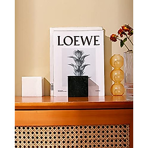 MIINNOKO 2 Marble bookends, Modern Stone Bookshelf Decor, Shelf Decor,Heavy Duty bookend kit, Coffee Table Decor, to Hold Heavy Books