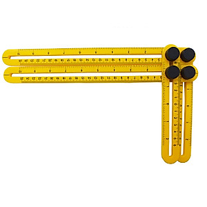 Zhengrun Multi-Angle Measuring Ruler 4-sided measuring ruler Template Tool Angularizer Ruler for Carpenters, Woodworkers, Builder(1pack)