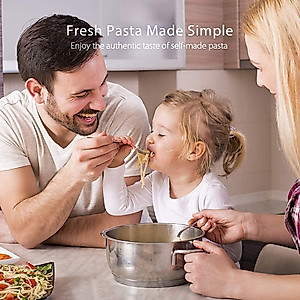 Pasta Machine, ISILER 9 Adjustable Thickness Settings Pasta Maker, 150 Roller Noodles Maker with Aluminum Alloy Rollers and Cutter for Pasta, Spaghetti, Fettuccini, Lasagna