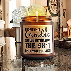 Aromaflare Scented Candles Best Friend Funny Mother Father's Day Gifts for Women Personalized Birthday Gift for Sisters Bestie Unique Christmas Presents for Female (Brown c)