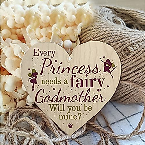Dadaly Decor Godmother Plaque Will You Be My Godmother Proposal - Best Godmother Gift Wooden 4 x 4 inch (A)