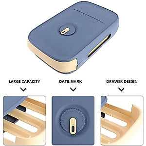 MMCCHB Drawer egg box,Egg storage box with lid,Kitchen plastic egg rack,The egg storage box with lid can be stacked and sealed to keep fresh, and can hold 18-21 eggs. (Blue)