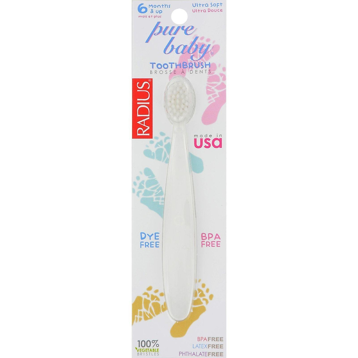 Radius - Pure Baby Toothbrush 6-18 Months - Ultra Soft - Case of 6
