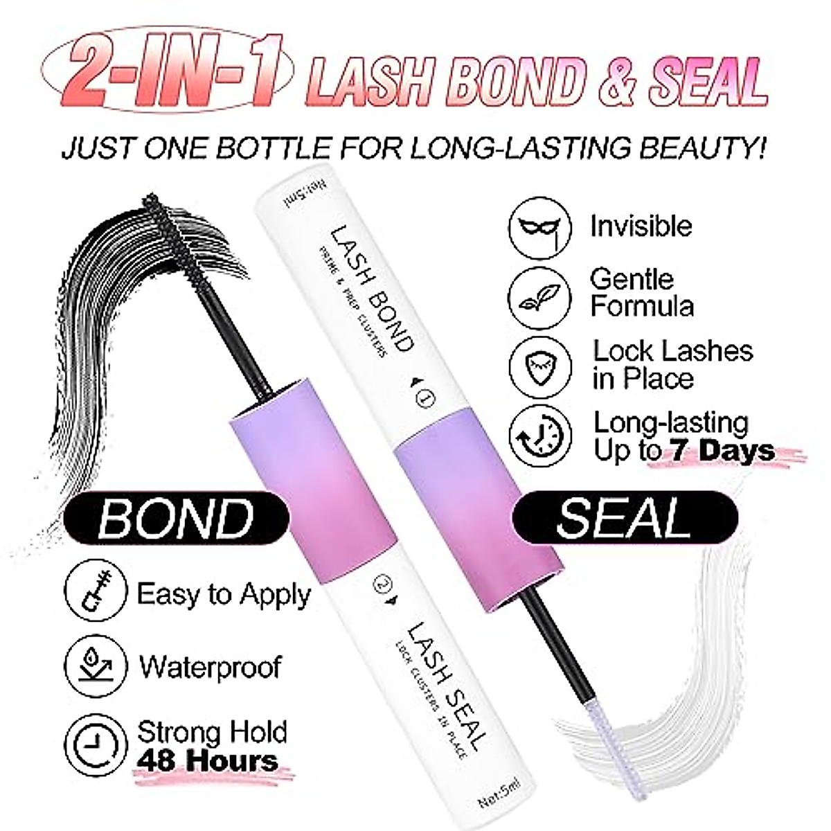 DIY Lash Extension Kit Lash Clusters Kit Fluffy Wispy Cluster Lashes Like Eyelash Extensions Lash Bond and Seal Strong Hold 12-16MM by ALICE