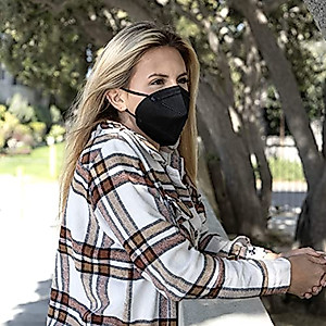 Aidway 5 Layer Face Mask Made In USA Pack of 10 Masks (Black)