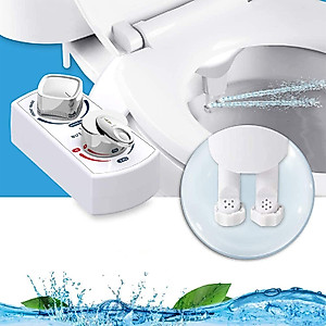 BUTT BUDDY Spa - Bidet Toilet Seat Attachment & Fresh Water Sprayer (Cool & Warm Temperature Control | Easy Setup, Universal Fit, Non-Electric | Dual-Nozzle Cleaning, Adjustable Pressure, Female Wash)