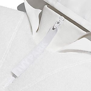 ADIDAS ORIGINALS X IVY PARK UNISEX SHERPA 1/2 ZIP LAYERED JACKET - CORE WHITE, SMALL