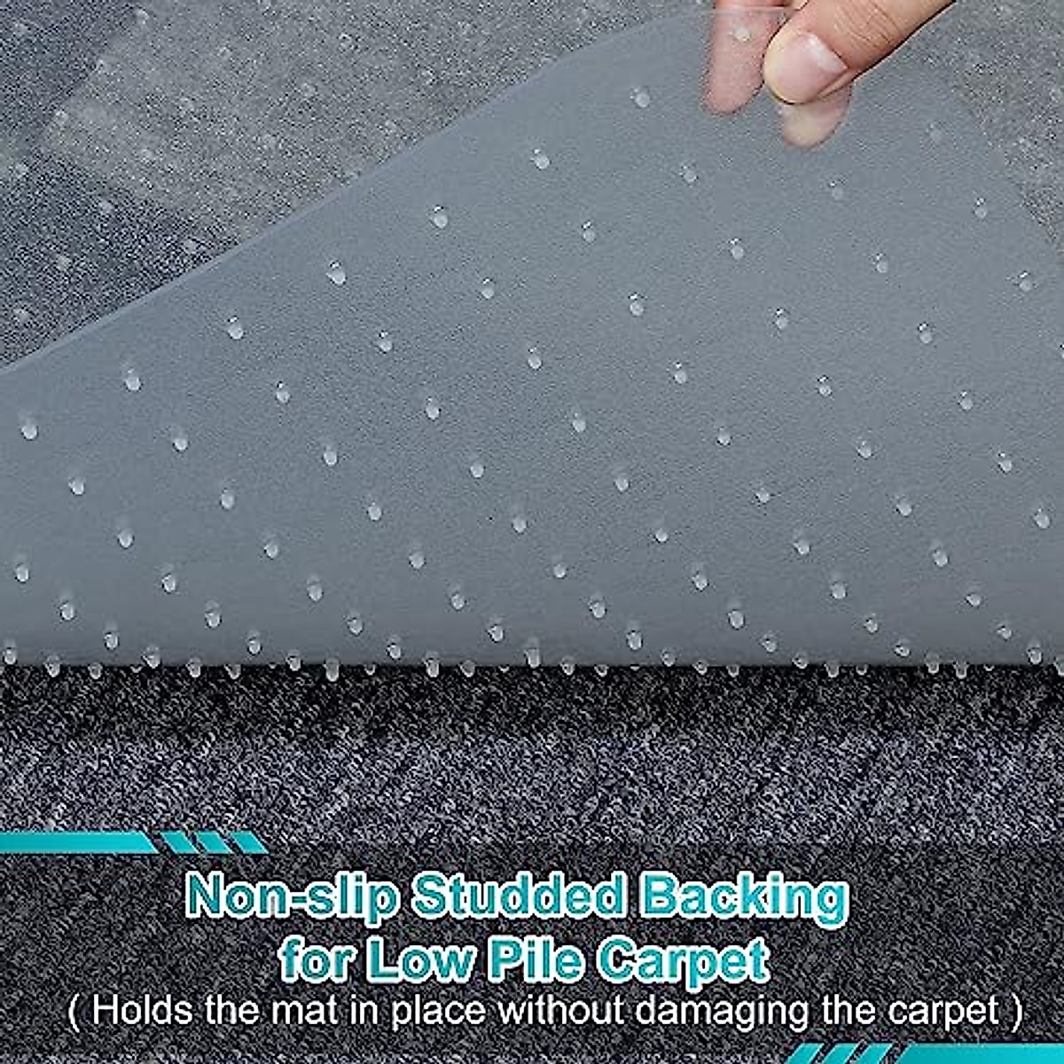 BesWin Office Chair Mat for Carpeted Floors, 36" X 48" Transparent Desk Chair Mat for Low Pile Carpets, Plastic Floor Mat for Office Chair on Carpet for Work, Home, Gaming, Easy Glide (Rectangle)