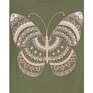 The Children's Place girls Short Sleeve Graphic T-shirt 2-pack T Shirt, Peace Sign/Butterfly, XX-Large US