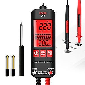 A1 Fully Automatic Anti-Burn Intelligent Digital Multimeter, Auto Senses The Zero and Fire Wires Fast Accurately Measures Voltage, Current, Conductor On/Off, Color Ring Resistance