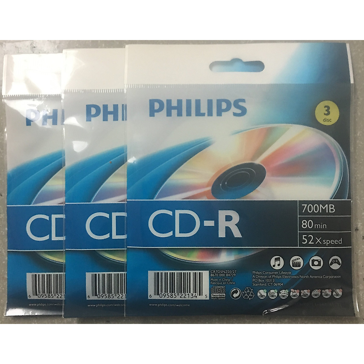 Philips 700 MB C-Dr Foil Wrap 3 Pack (CR7D5NZ03/27)