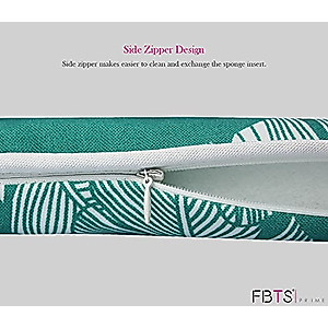FBTS Prime Outdoor Chair Cushions Set of 4 Patio Seat Cushions with Ties 16x17 Inch Emerald Green Leaves U-Shape Chair Pads for Outdoor Patio Garden Home Office Furniture
