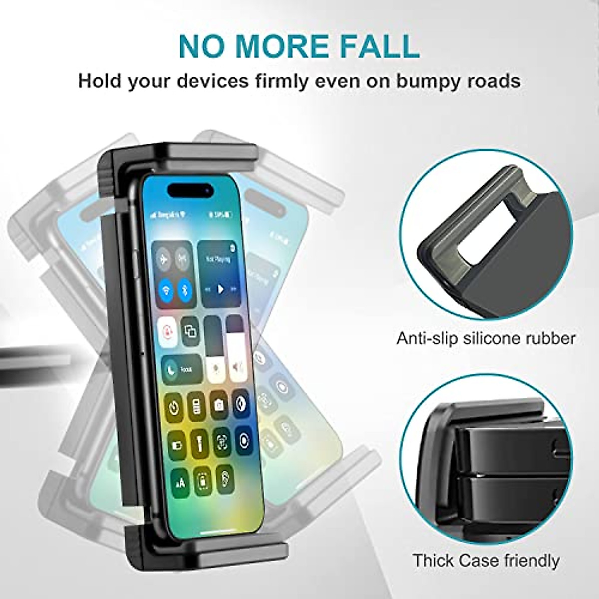 Newward Car Phone Holder Mount, 13'' Long Arm Truck Cell Phone Holder for Car Windshield with Strong Suction Cup Anti-Shake Stabilizer, Compatible 4.7-12.9 Inch Smartphone and Tablet iPad