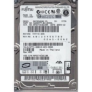 MHT2040AH-PL FUJITSU 40GB 2.5INCH IDE HARD DRIVE P/N: MHT2040AH-PL - FUJITSU