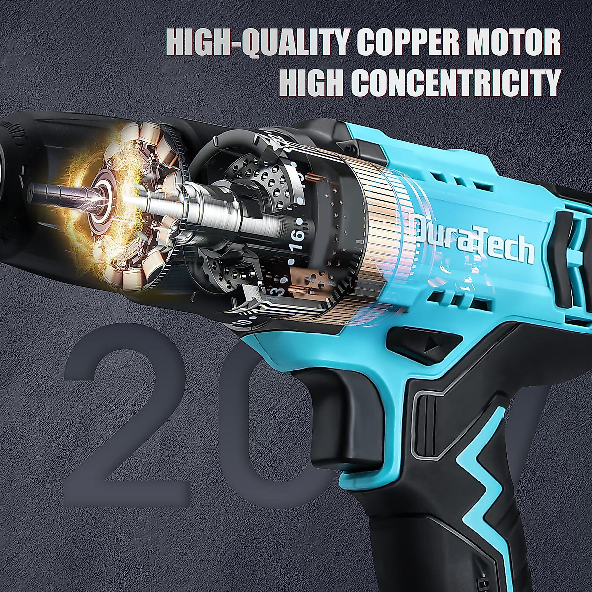 DURATECH 20V Cordless Drill and DURATECH Power Tool Organizer