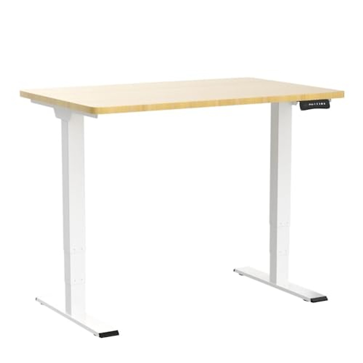 FLEXISPOT Pro 3 Stages Dual Motor Electric Standing Desk 48x30 Inches Whole-Piece Desk Board Height Adjustable Desk Electric Stand Up Desk Sit Stand Desk(White Frame + Natural Desktop)