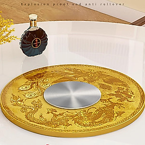 Large Lazy Susan for Dining Table Kitchen Glass Turntable Tempered Glass Round Turntable Rotating Serving Tray for Dining Table Rotating Tray Glass Serving Plate