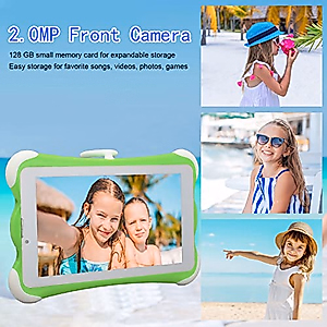 soobu Toddler Tablet, Dual SIM HD 1280x800 Eye Protection 100-240V 7 Inch Kids Tablet Outdoor Green (US Plug)