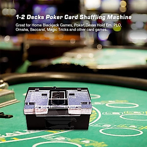 BDBD Automatic Card Shuffler - Electronic Casino Poker Card Shuffling Machine - 2 Decks Playing Cards for Home & Party