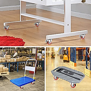 Castor Wheels Heavy Duty Swivel Trolley Furniture Caster With Brakes，360 Degree Swivel Castors,for Workbench, Furniture, Cabinet, Wood Box, Outdoor Plate Casters,Swivel Casters Wheels 4pcs castor whee