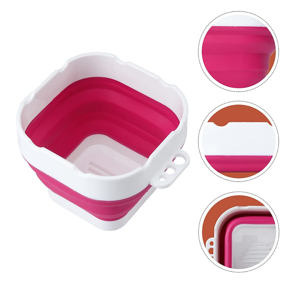 ULTNICE Paint Brush Washer Folding Painting Water Cup Portable Collapsible Painting Washing Bucket Basin Silicone Foldable for Watercolor Acrylic Oil Painting Red