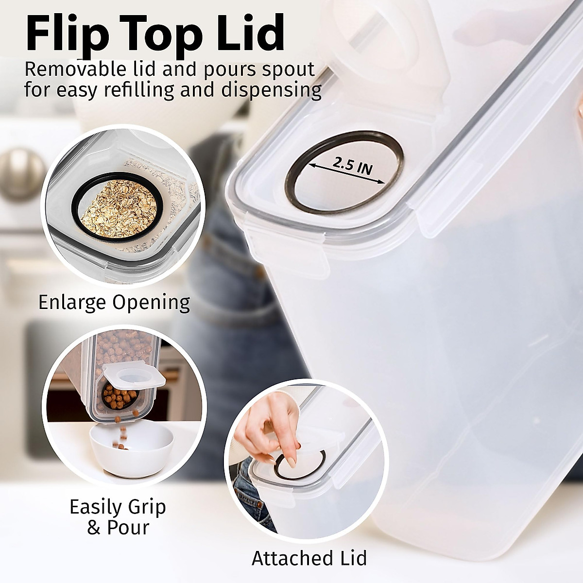 Shazo 2PC 6.3L /213OZ EXTRA Large Airtight Food Storage Cereal Containers for Bulk Food Storage BPA-Free Plastic Cereal Container with Labels & pen Pantry Organization and Storage Canister for Rice, Pasta, Sugar & Flour