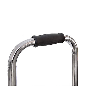 Vaunn Medical Foot Step Stool with Handle and Anti Skid Rubber Platform, Lightweight and Sturdy Stool for Children, Adults and Seniors, Chrome