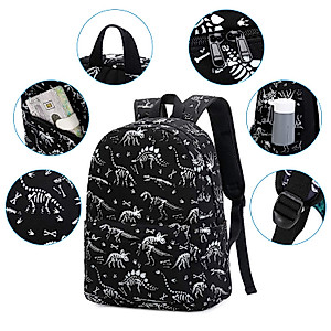 LEDAOU Kids School Backpack with Lunch Box for Boy Kindergarten BookBag School Bag Preschool Kindergarten Toddler Backpack (Luminous)