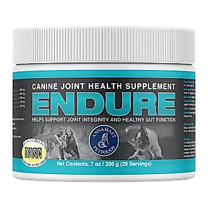 Annamaet Endure – Hip & Joint Powder Supplement for Dogs – with Glucosamine, Chondroitin and Green Lipped Mussel for Joint Support and Psyllium for Gut Health - 200 g