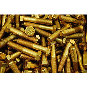 (35) Hex Head Bolts 1/2-20 x 2-1/2 Grade 8 Fine Thread Yellow Zinc USA Made