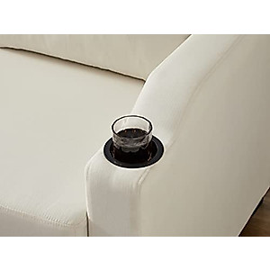 Convertible Sectional Sofa, Modern Linen 3-seat Sofas Reversible Couch with Storage Chaise L-Shaped Couch for Small Space, Living Room, Apartment, Office (Beige)